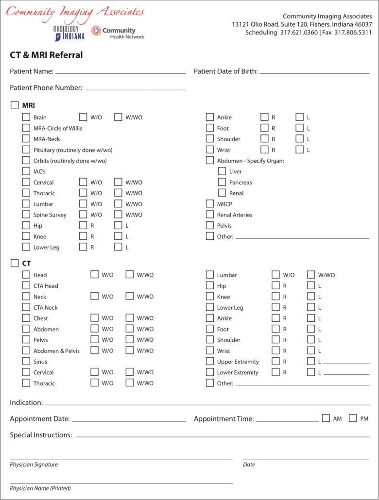 MRI Scan | Radiology of Indiana